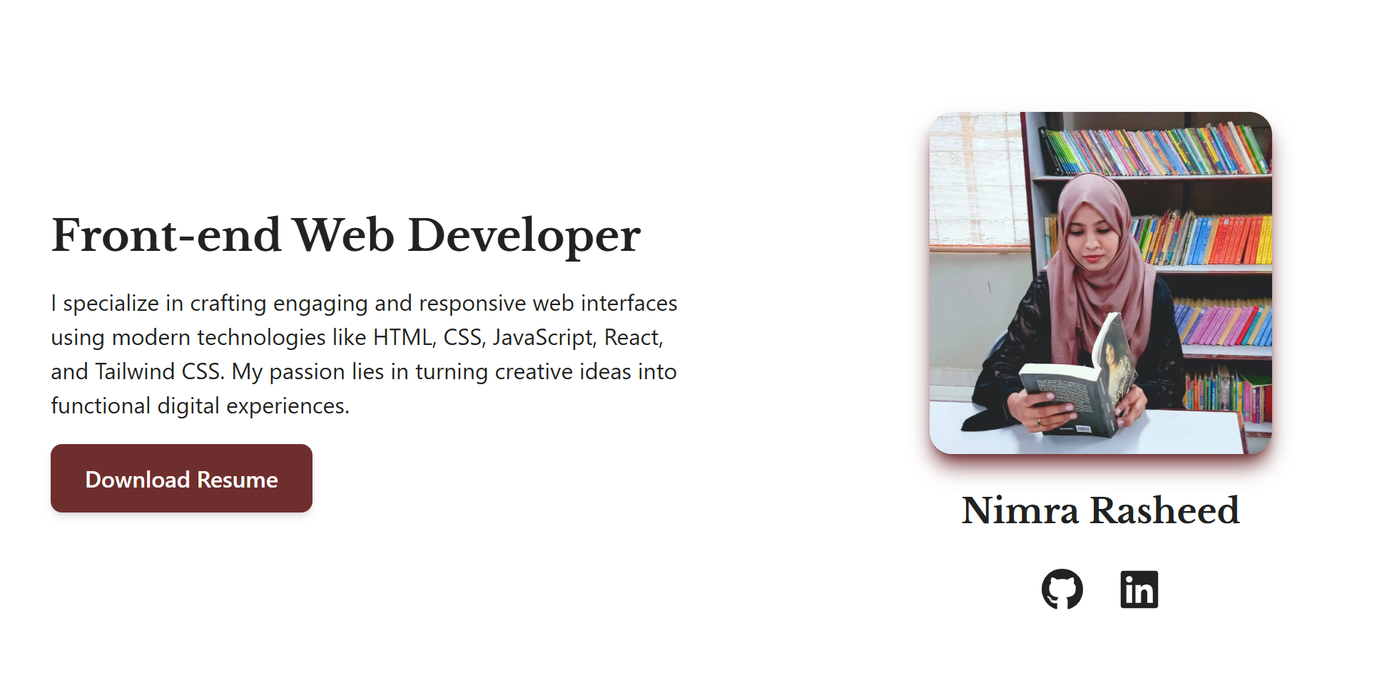 Nimra Rasheed | Web Developer & Designer
